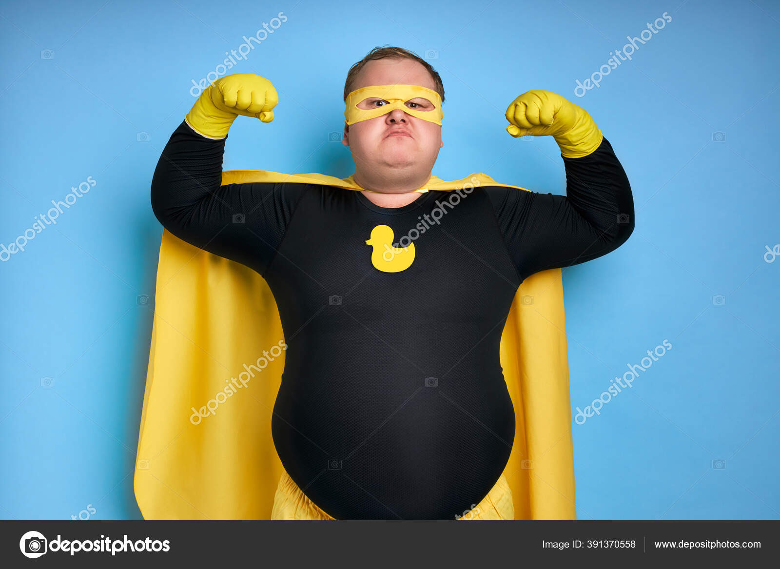 Fat funny superhero will defeat everyone — Stock Photo © ufabizphoto ...