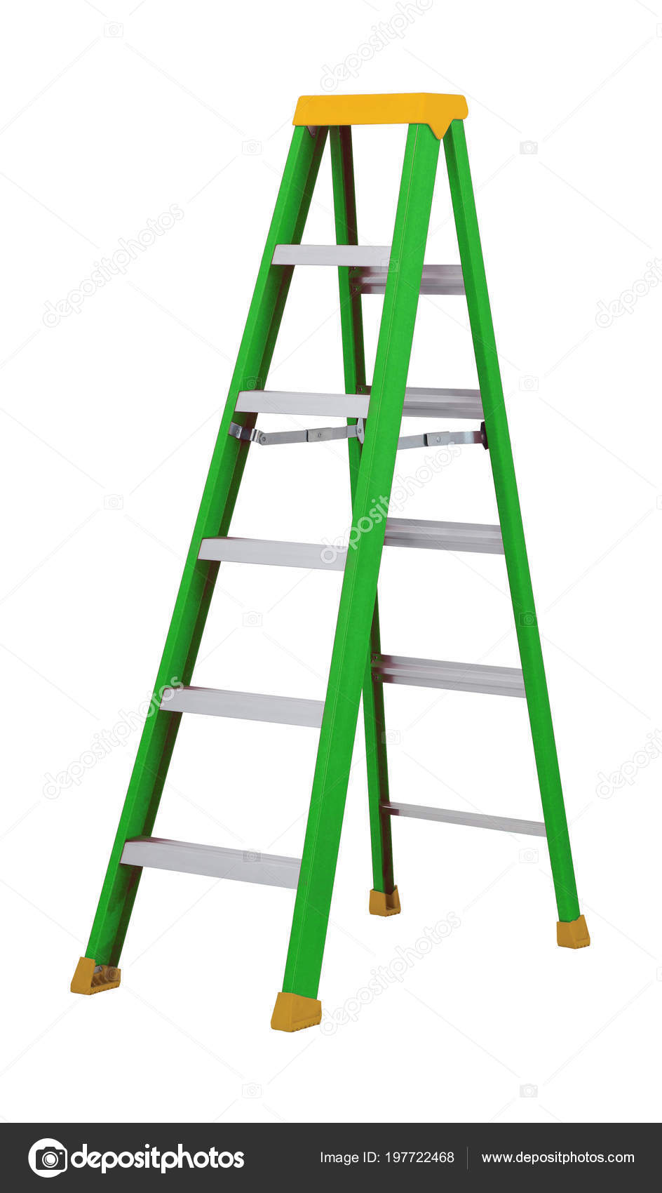 Aluminum Step Ladder Isolated White Background Stock Photo by ...