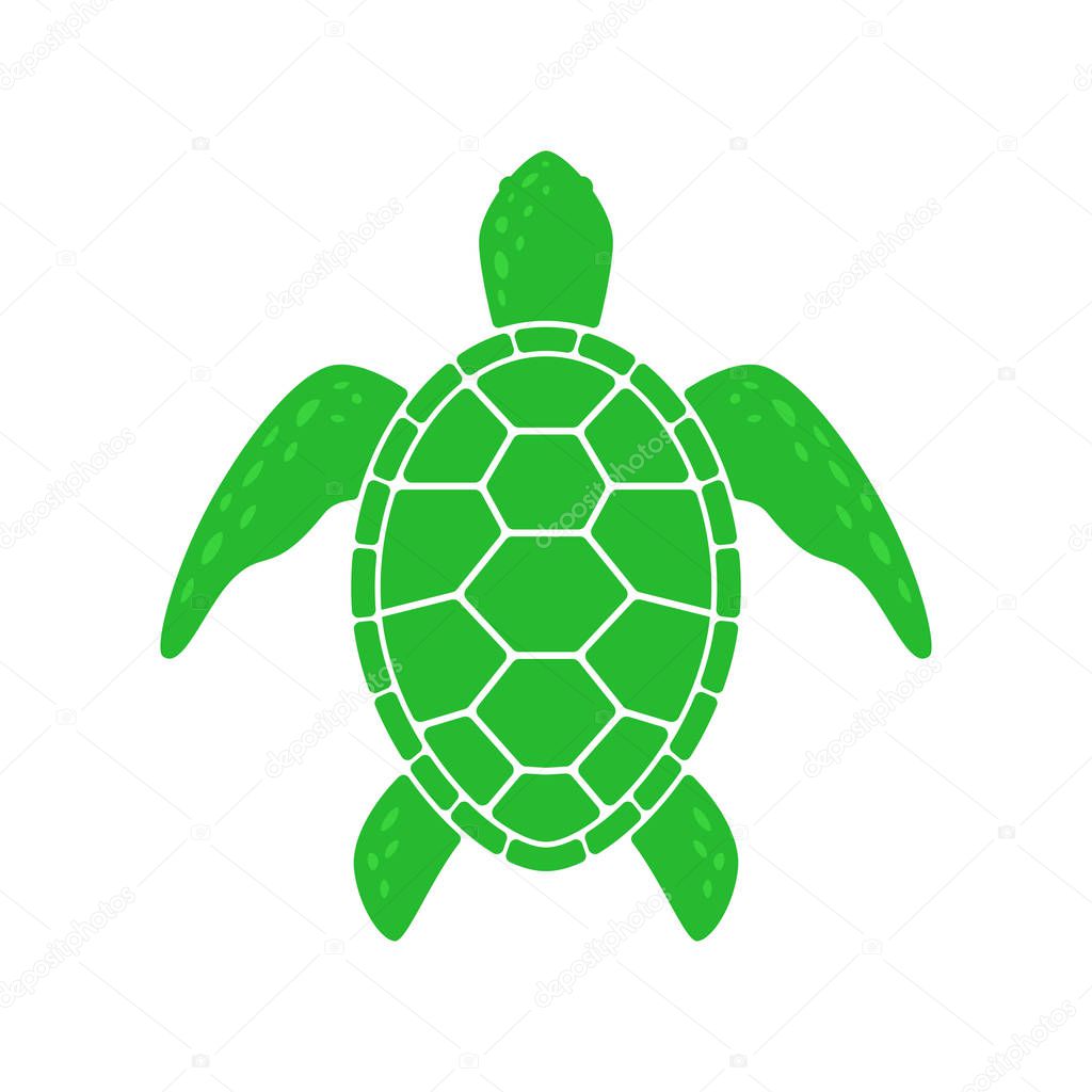 Tortuga marina. Silueta de tortuga. Icono vectorial aislado sobre fondo ...