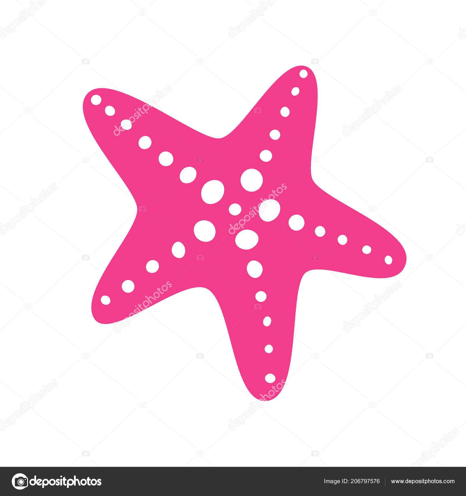 Pink Starfish Flat Style Starfish Icon Sea Star Vector Illustration ...
