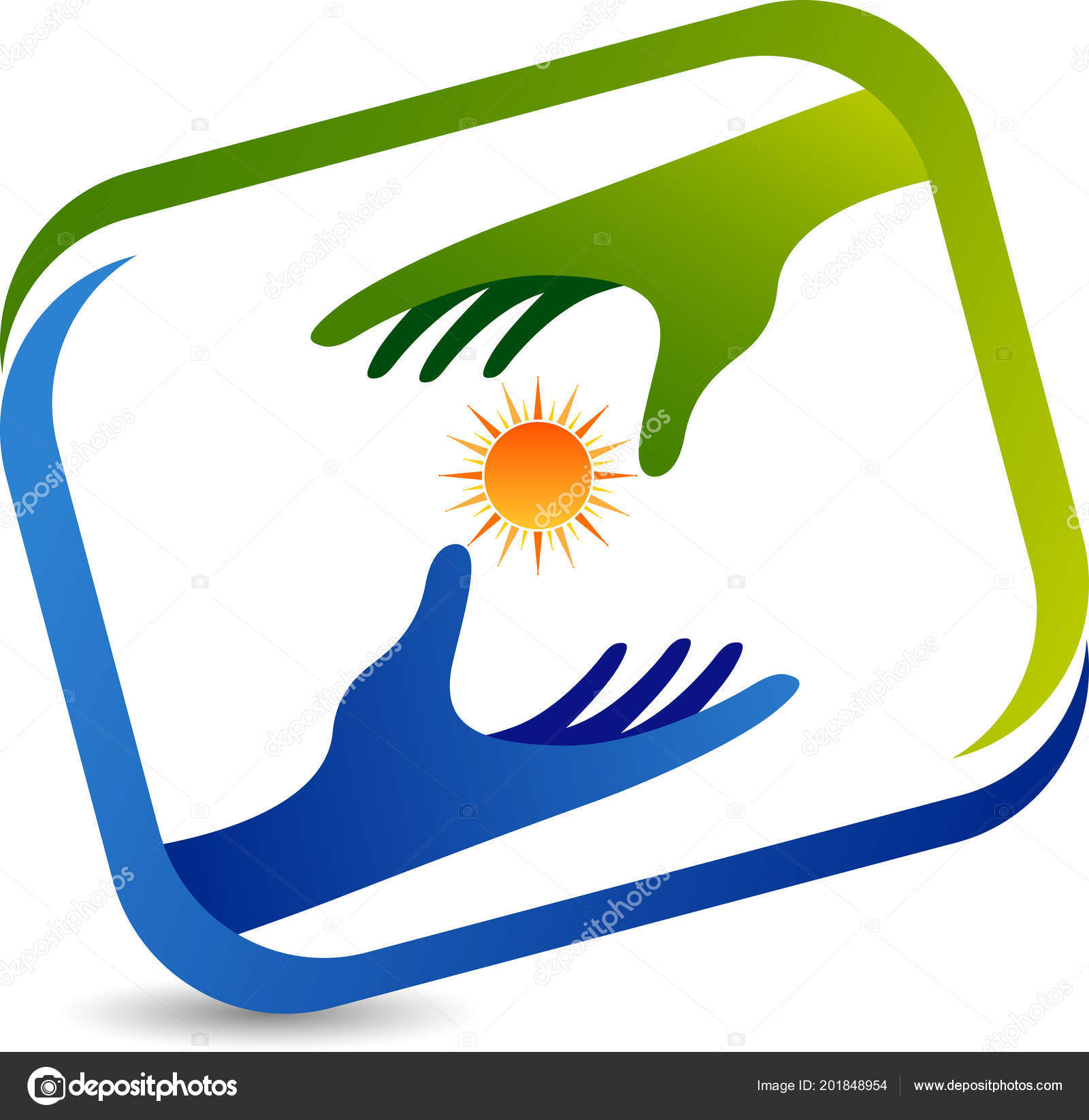 Illustration Art Power Hands Logo Isolated Background Stock Vector ...