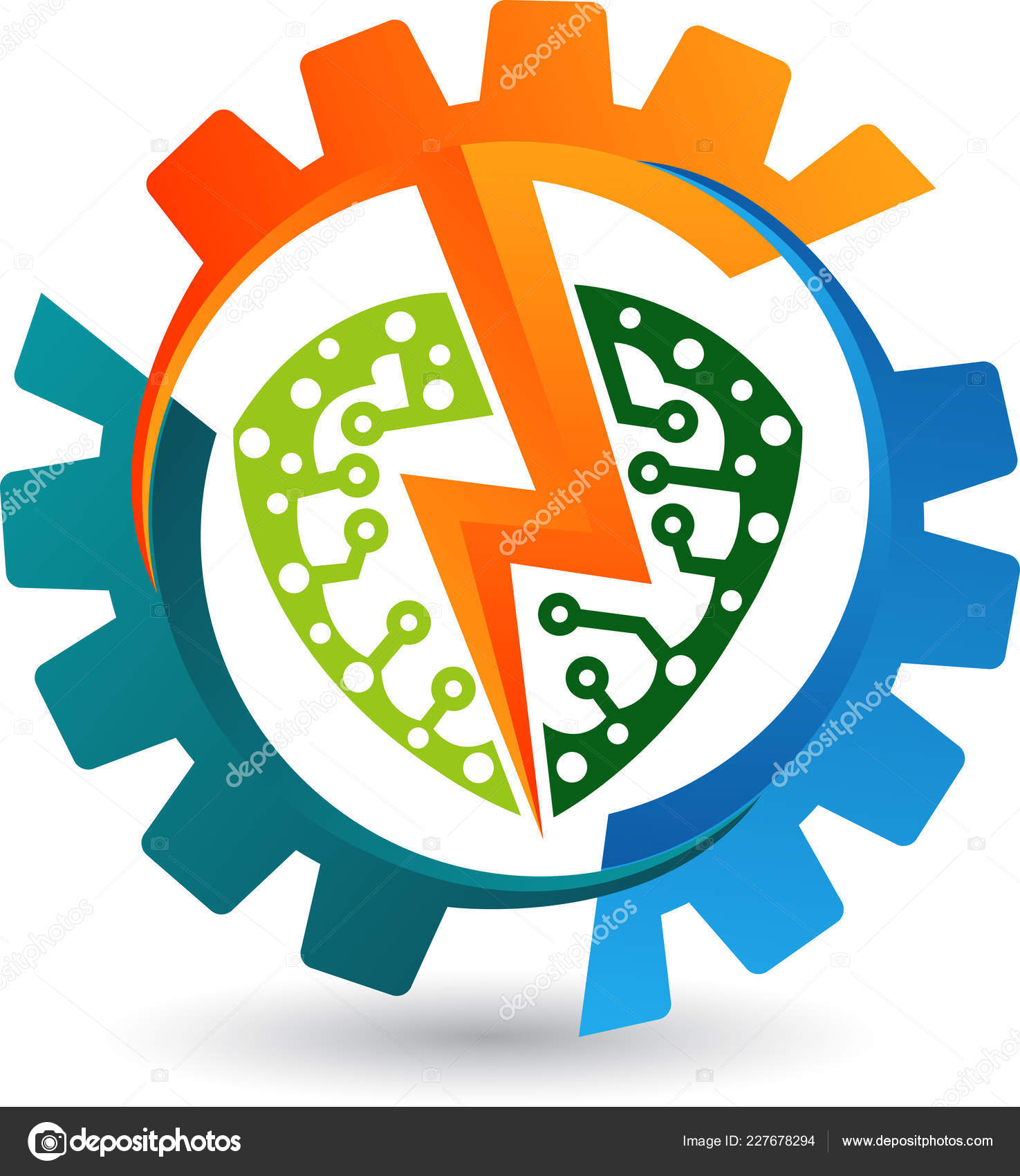 Illustration Art Power Gear Logo Isolated Background Stock Vector by ...
