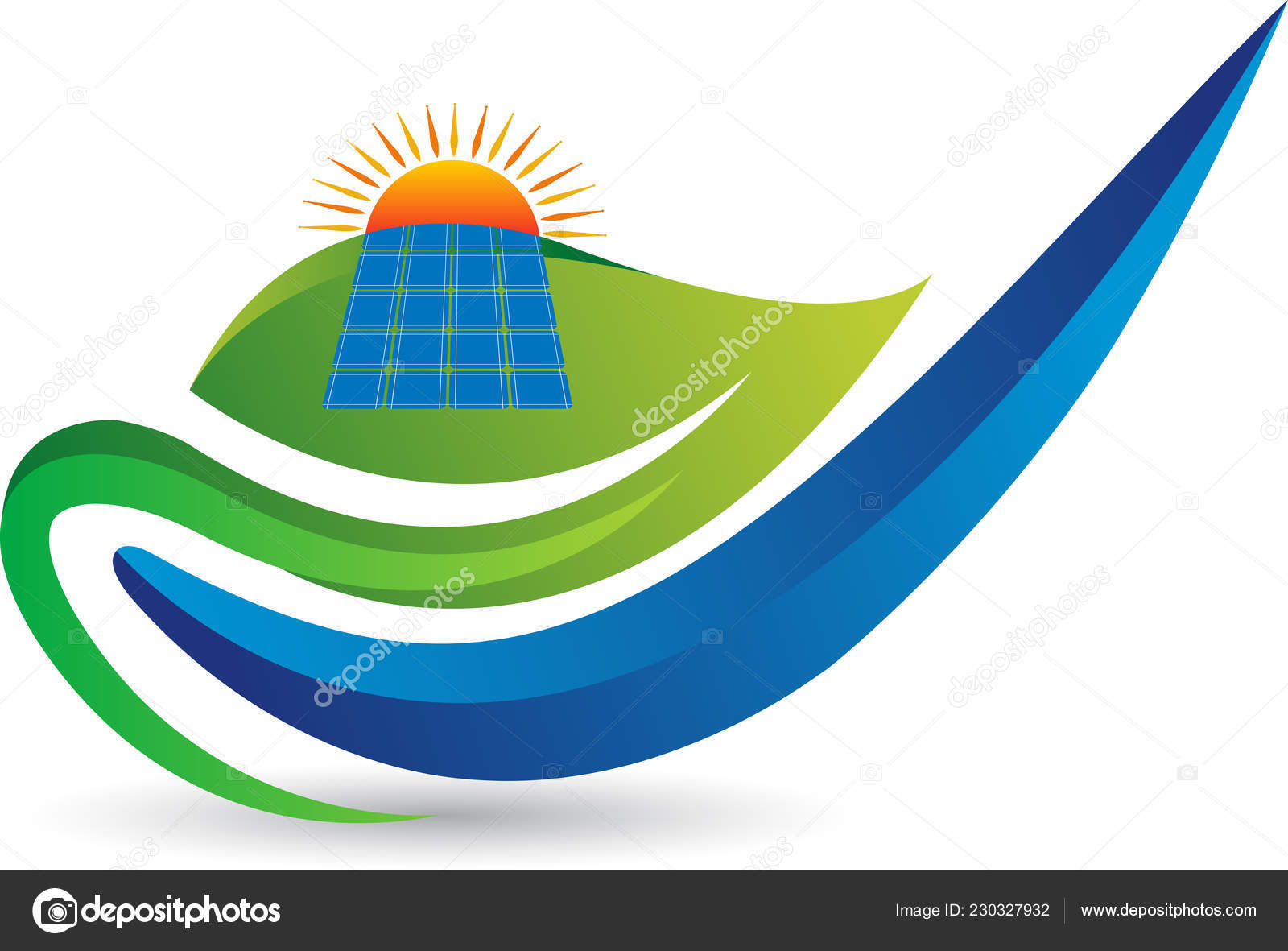 Illustration Art Solar Panel Logo Isolated Background Stock Vector ...