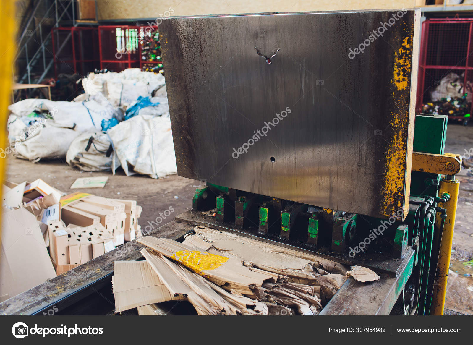 Special equipment for pressing paper waste at a waste sorting plant for ...