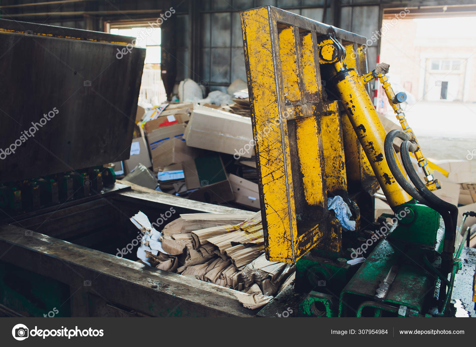 Special equipment for pressing paper waste at a waste sorting plant for ...