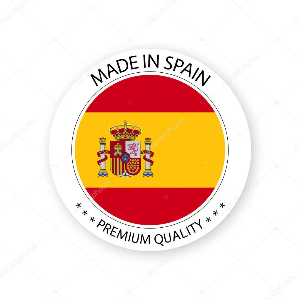 Modern Vector Made Spain Label Isolated White Background Simple Sticker ...