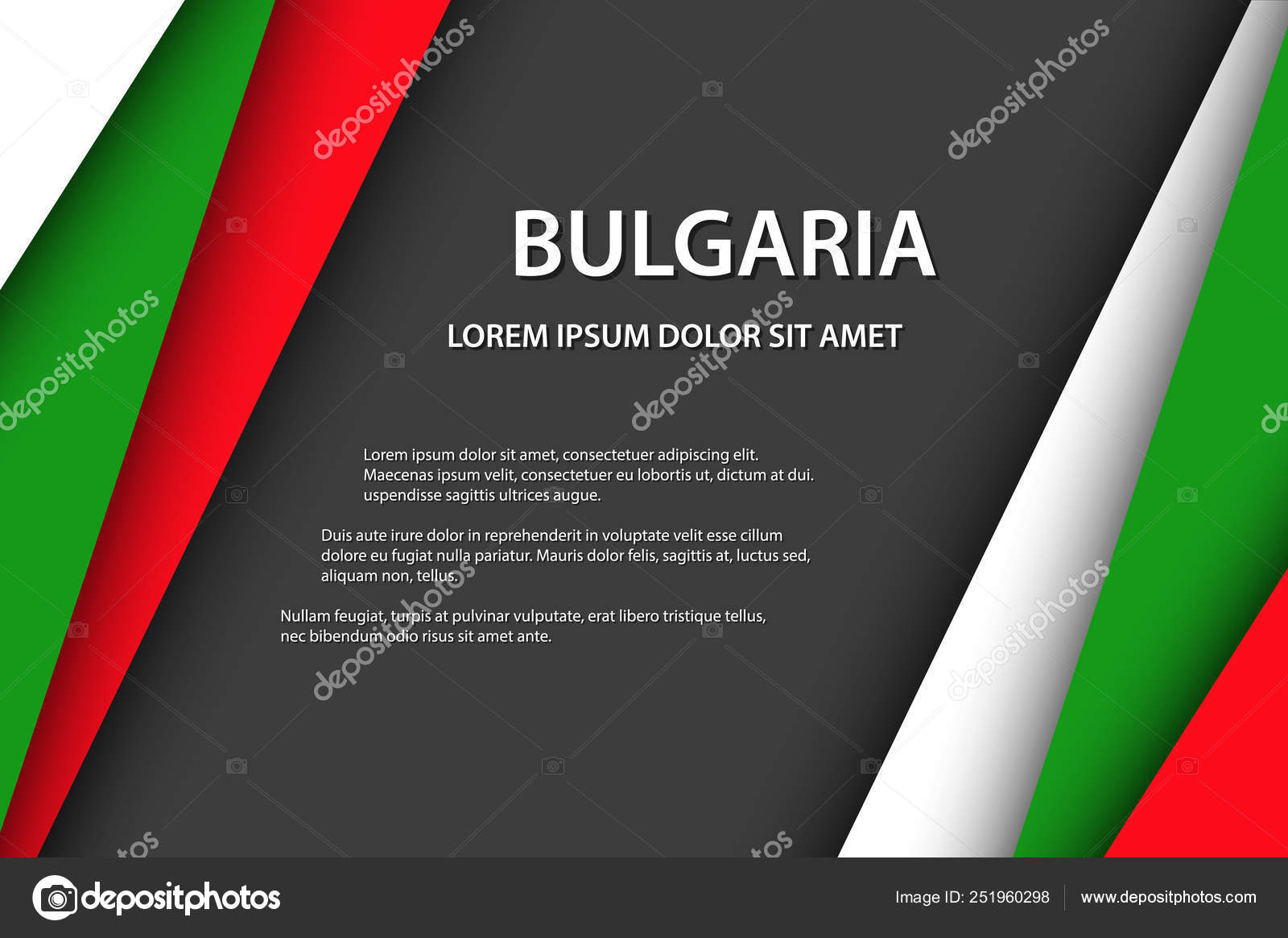 Vector background with Bulgarian colors and free grey space for your ...