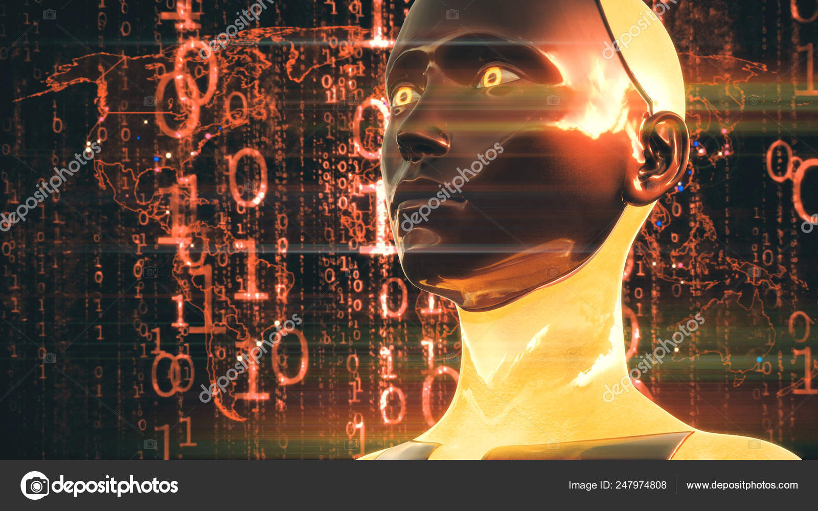 Artificial Intelligence High Tech Digital Hacker War — Stock Photo ...
