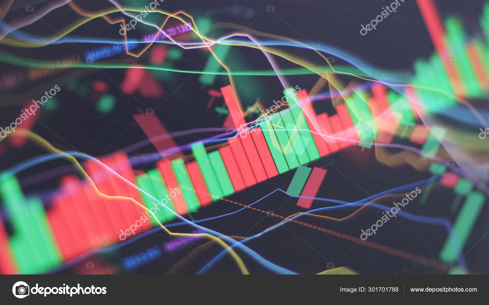 Complex Deep Stock Charts Technical Analysis Concept — Stock Photo ...
