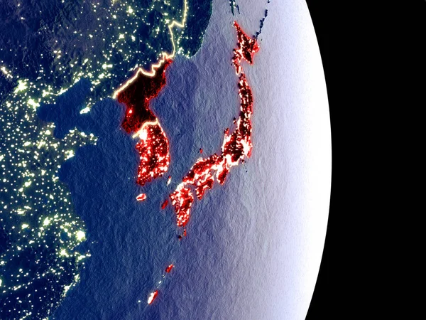 Korea At Night Nasa