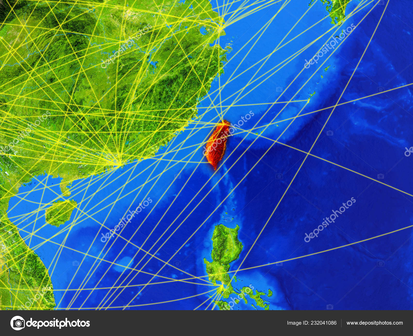 Taiwan Space Model Planet Earth Networks Detailed Planet Surface City ...