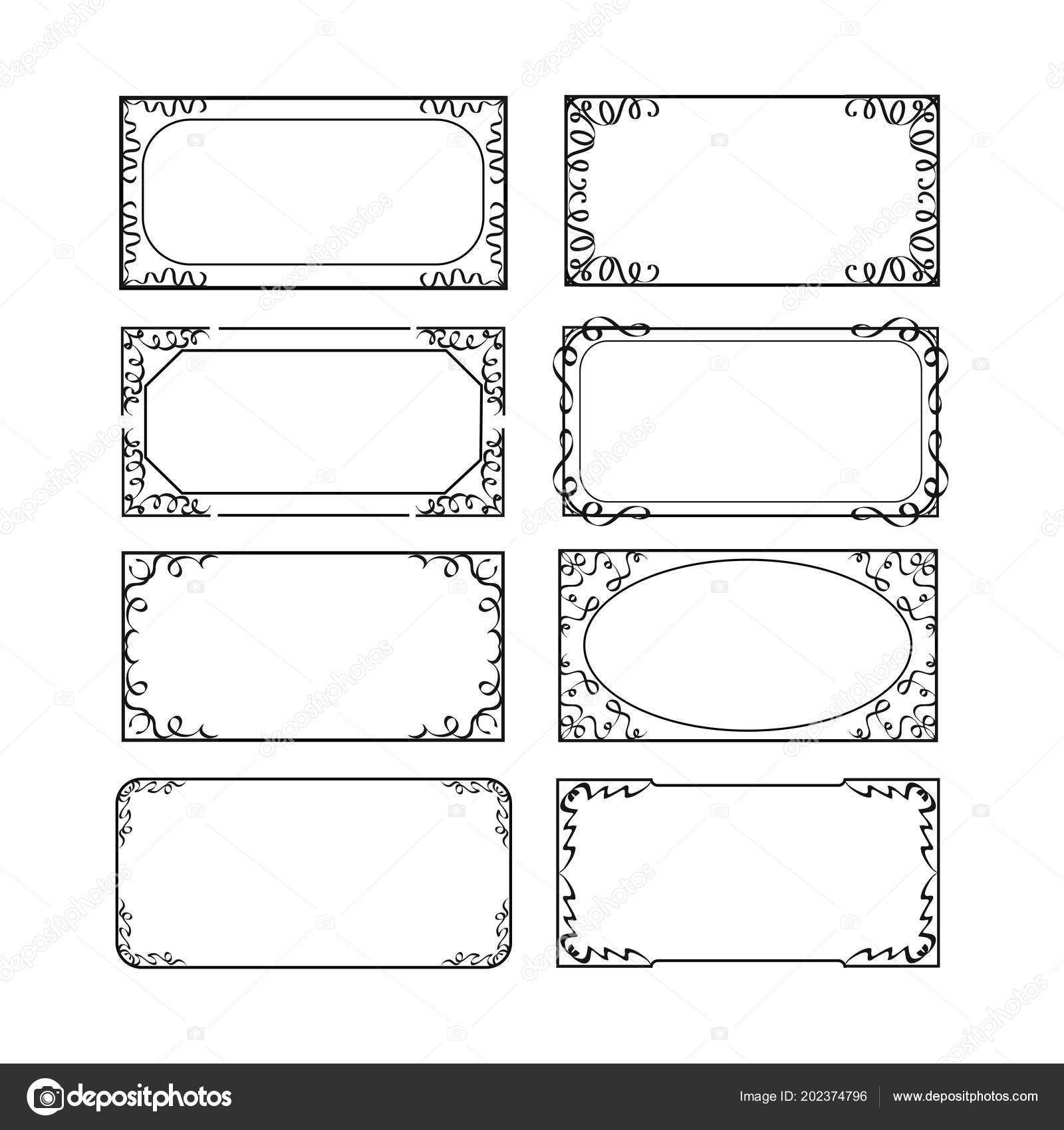 Decorative Frames Borders Rectangle Proportions Greeting Card Set Stock ... Decorative Frames Borders Rectangle Proportions Greeting Card Set Stock ...