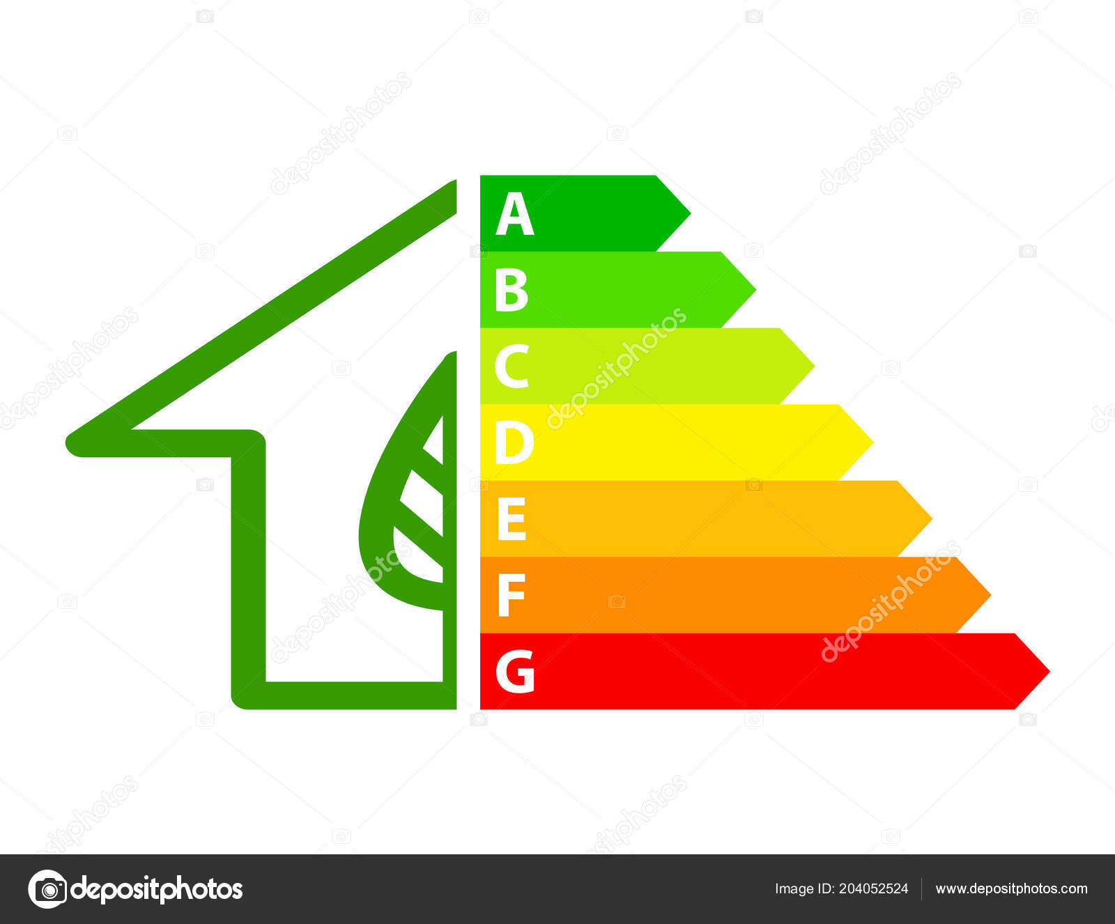 Energy Efficiency Arrows House Icon Ecology Concept Stock Vector ...