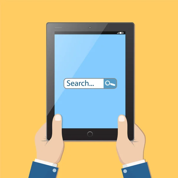 Tablet Hands Search Tablet Screen Stock Vector Illustration Stock ...