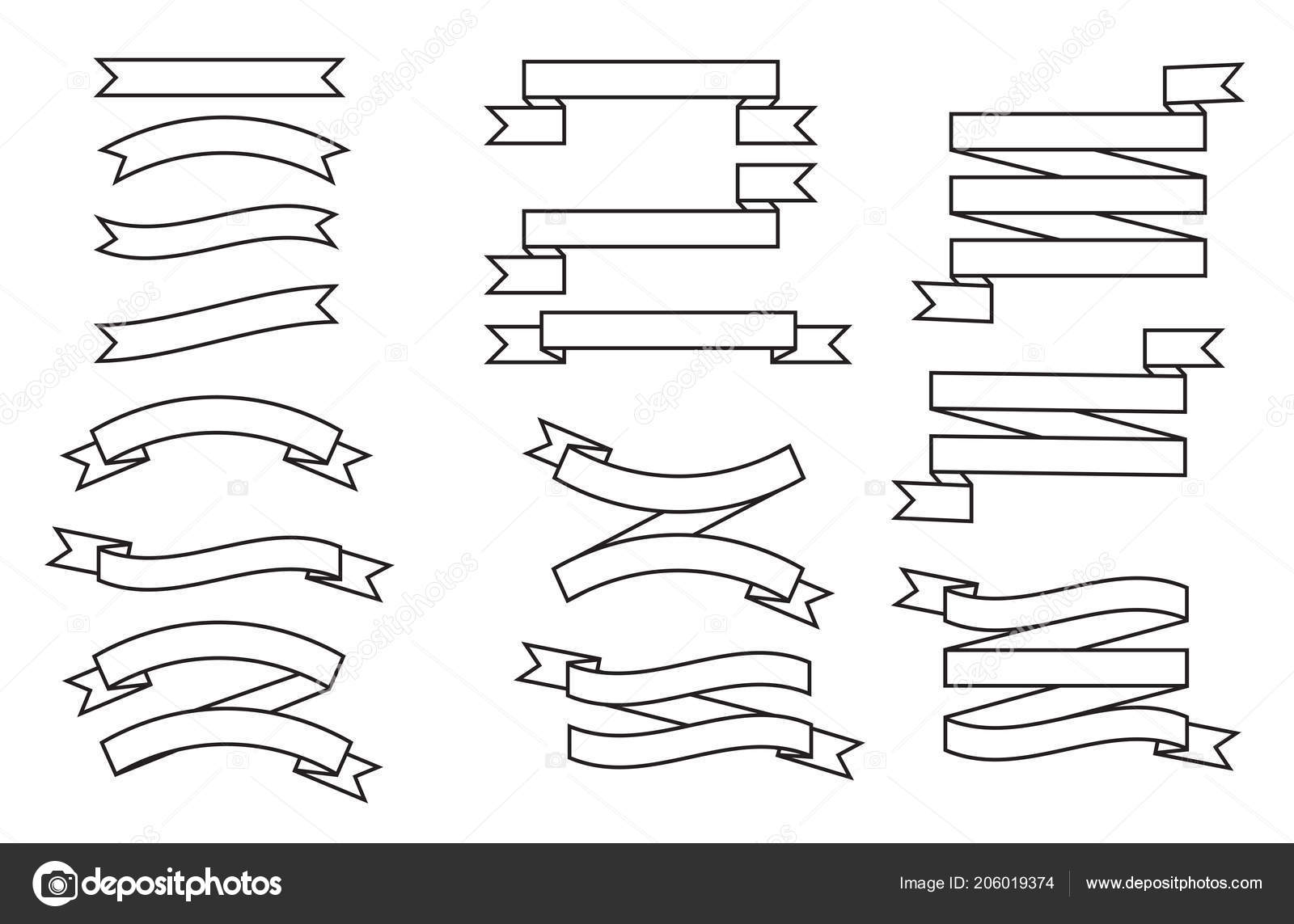 Banners Ribbons Set Titles Collection Stock Vector Illustration Stock ...