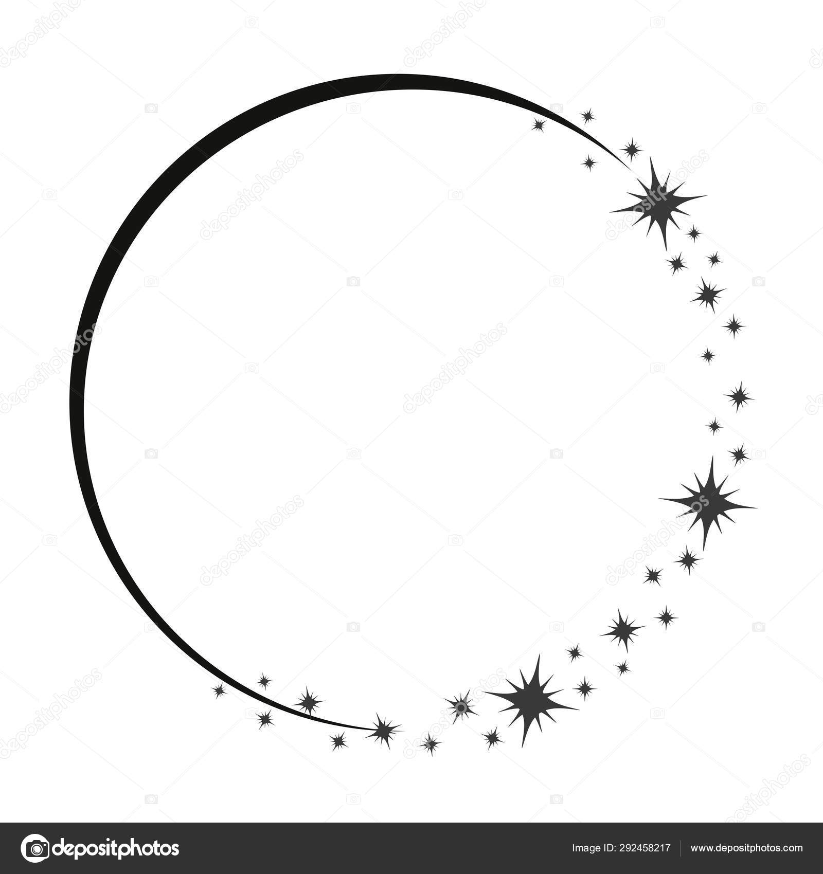 Marco Stardust. Marco brillante del círculo de la estrella, sello ...