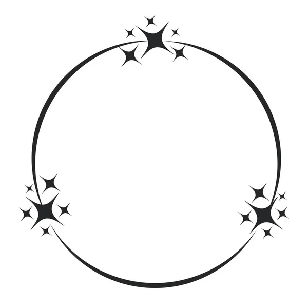 Marco Stardust. Marco brillante del círculo de la estrella, sello ...