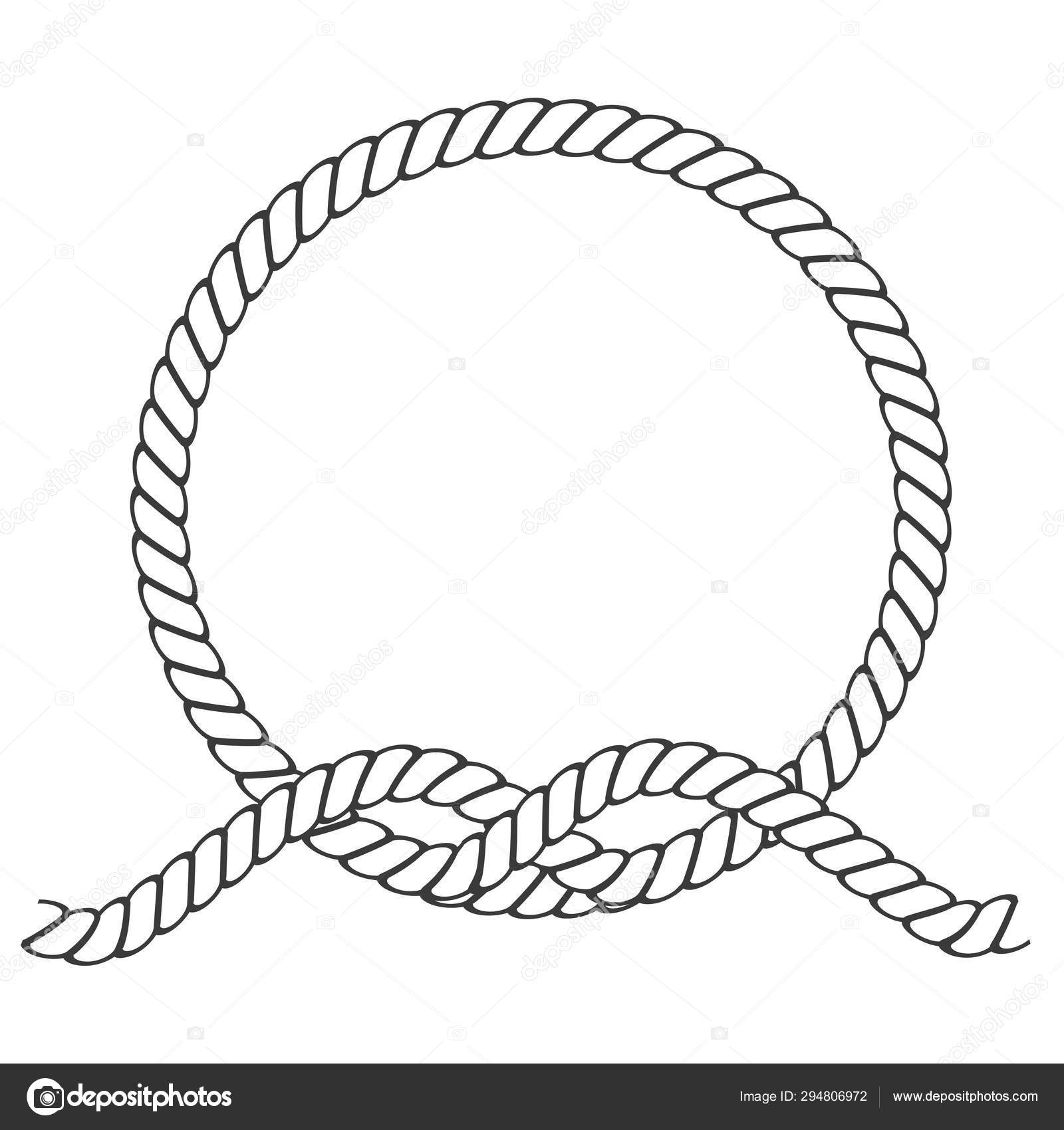 Round rope frame. Circle ropes, rounded border and decorative ma Stock ...