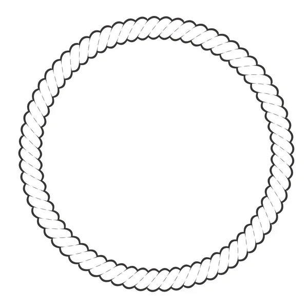 Round rope frame. Circle ropes, rounded border and decorative ma ...