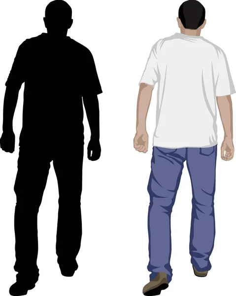 Cartoon Man Walking Away