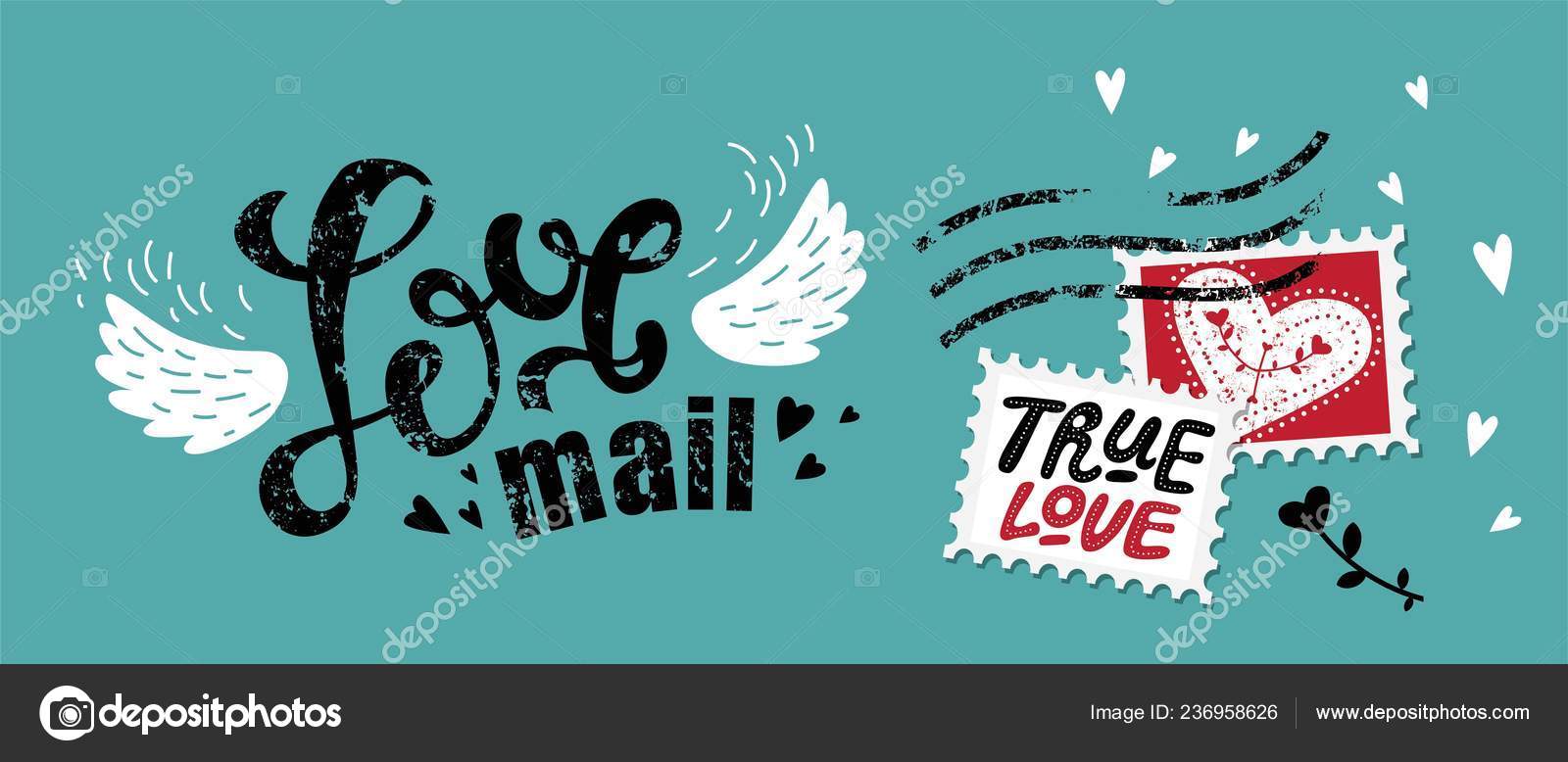 Lettering Love mail Stock Vector Image by ©svetichch@mail.ru #236958626