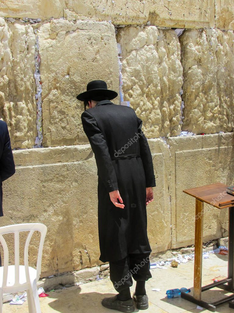 Jerusalén Israel mayo 21, 2018 Vista de un judío ortodoxo religioso ...