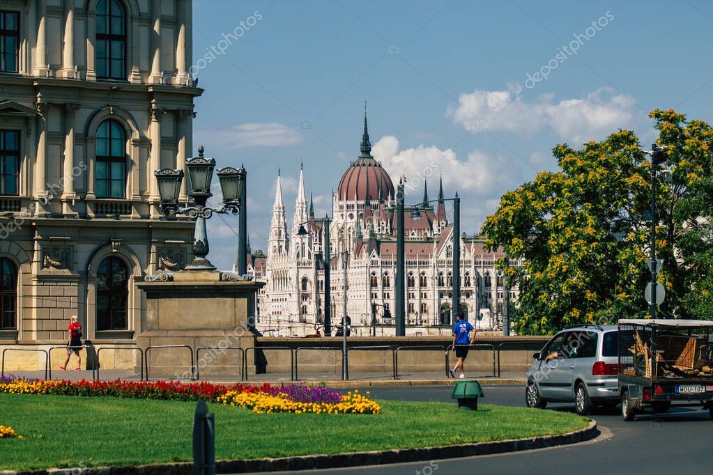 Budapest Hungría julio 20, 2020 Vista de un edificio histórico en el ...