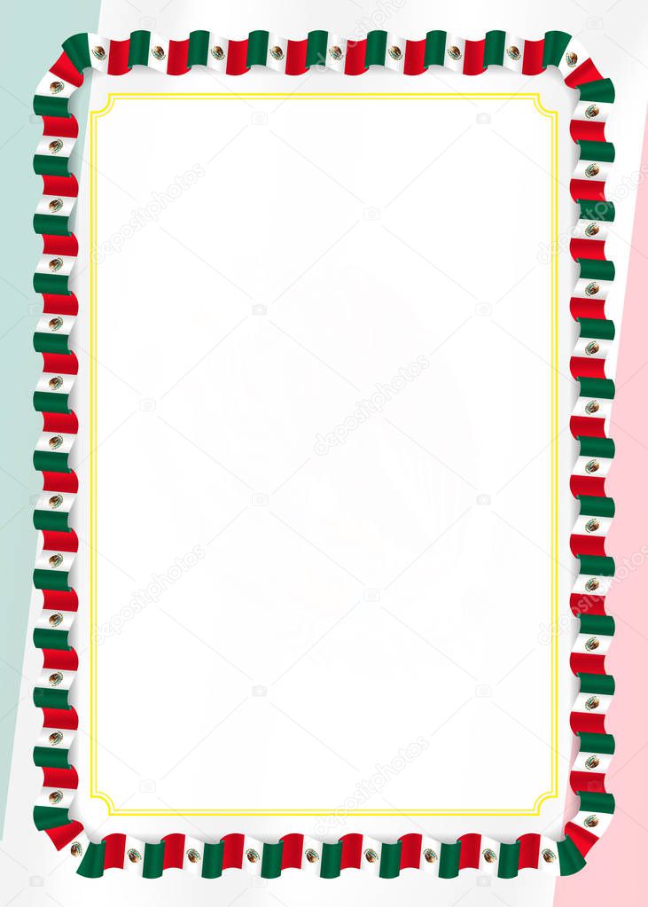 Frame Border Ribbon Mexico Flag Template Elements Your Certificate ...