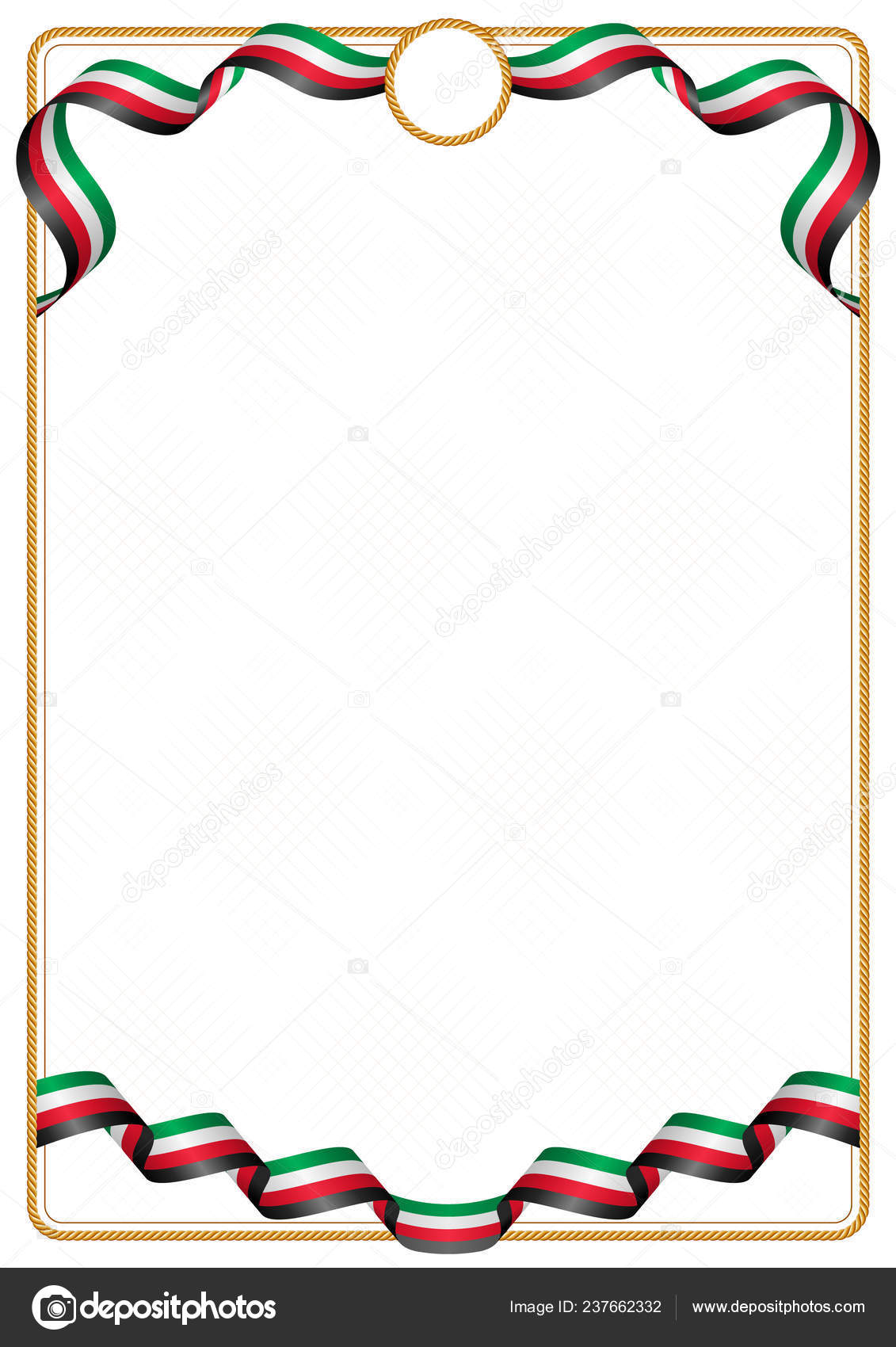 Frame Border Ribbon Colors Kuwait Flag Template Elements Your ...