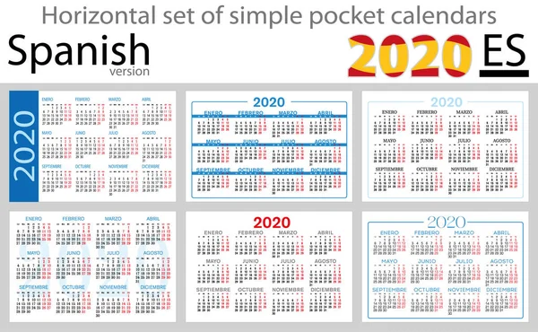 Calendario español 2020 Vector Art Stock Images | Depositphotos