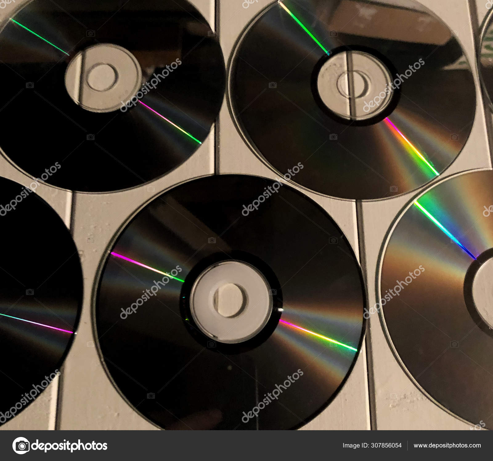 Disk dispersion refraction reflection of light colors texture on white ...