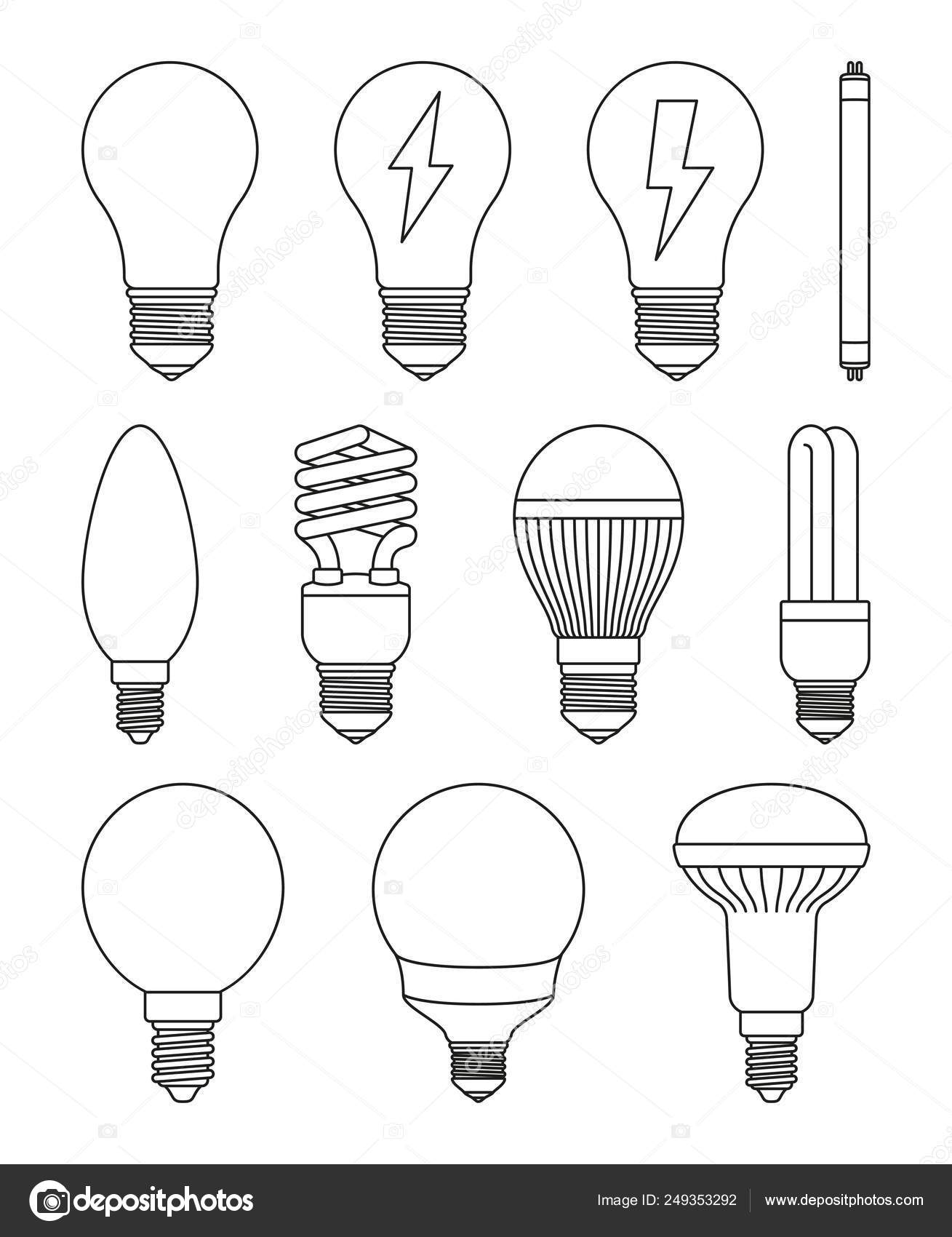 Fluorescent Light Bulbs Clip Art
