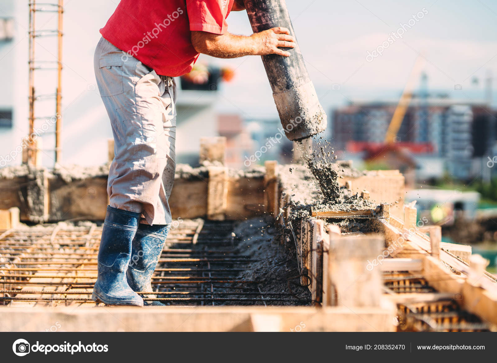 Worker Pouring Concrete Details Concrete Pouring Building House Stock ... Worker Pouring Concrete Details Concrete Pouring Building House Stock ...