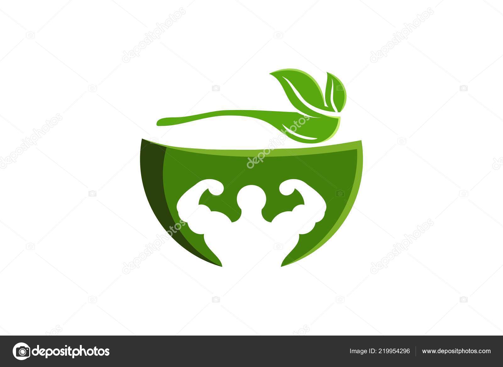Muscle Bowl Spoon Athlete Healthy Food Logo Designs Inspiration ...