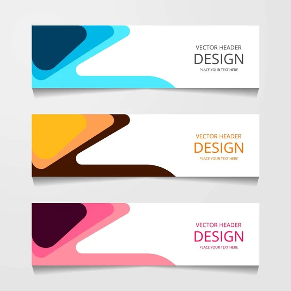 Abstract Design Banner Web Template Three Different Color Layout Header ...