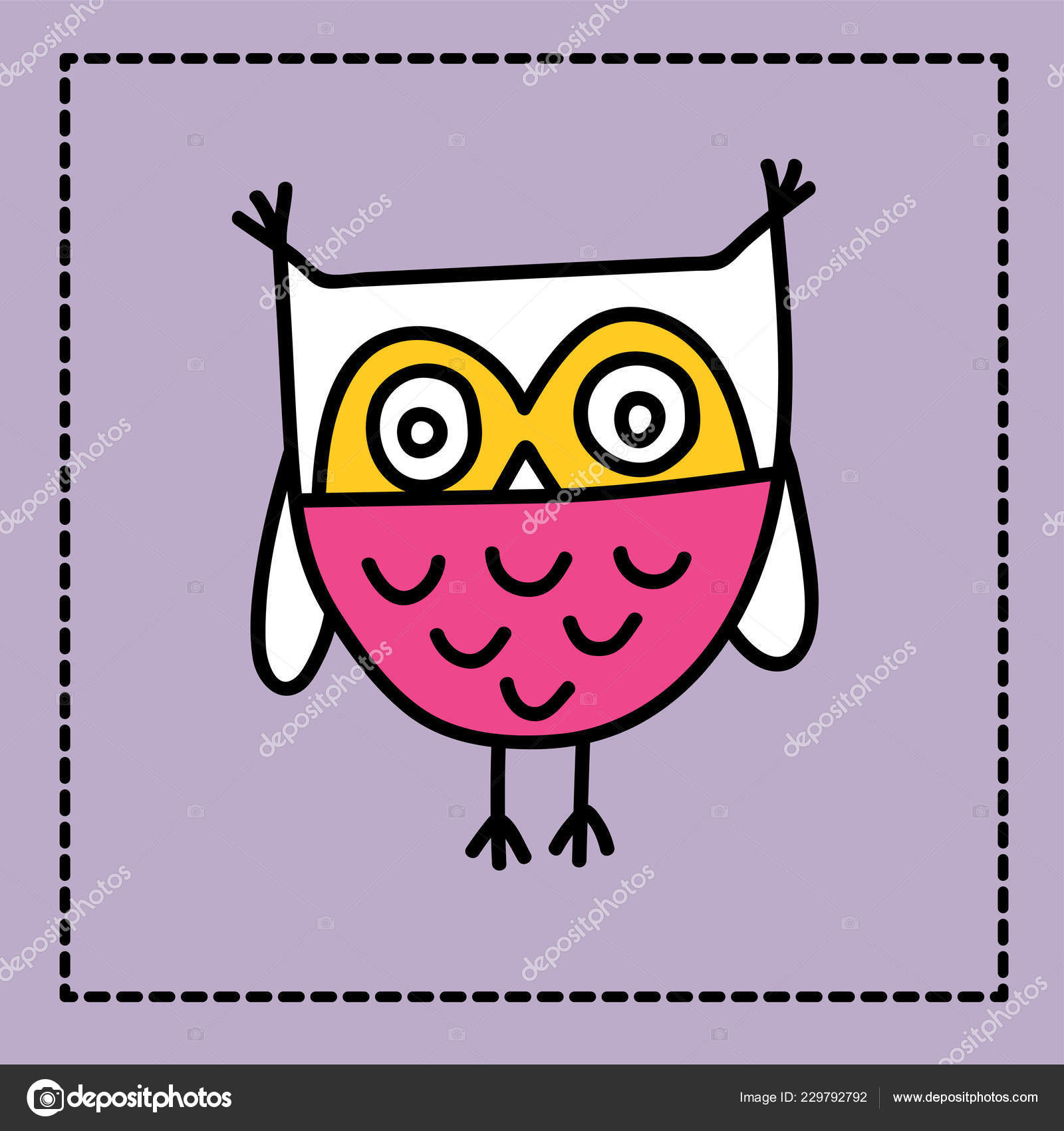 Cute Owl Doodle Illustration Stock Vector By ©pippidraws 229792792