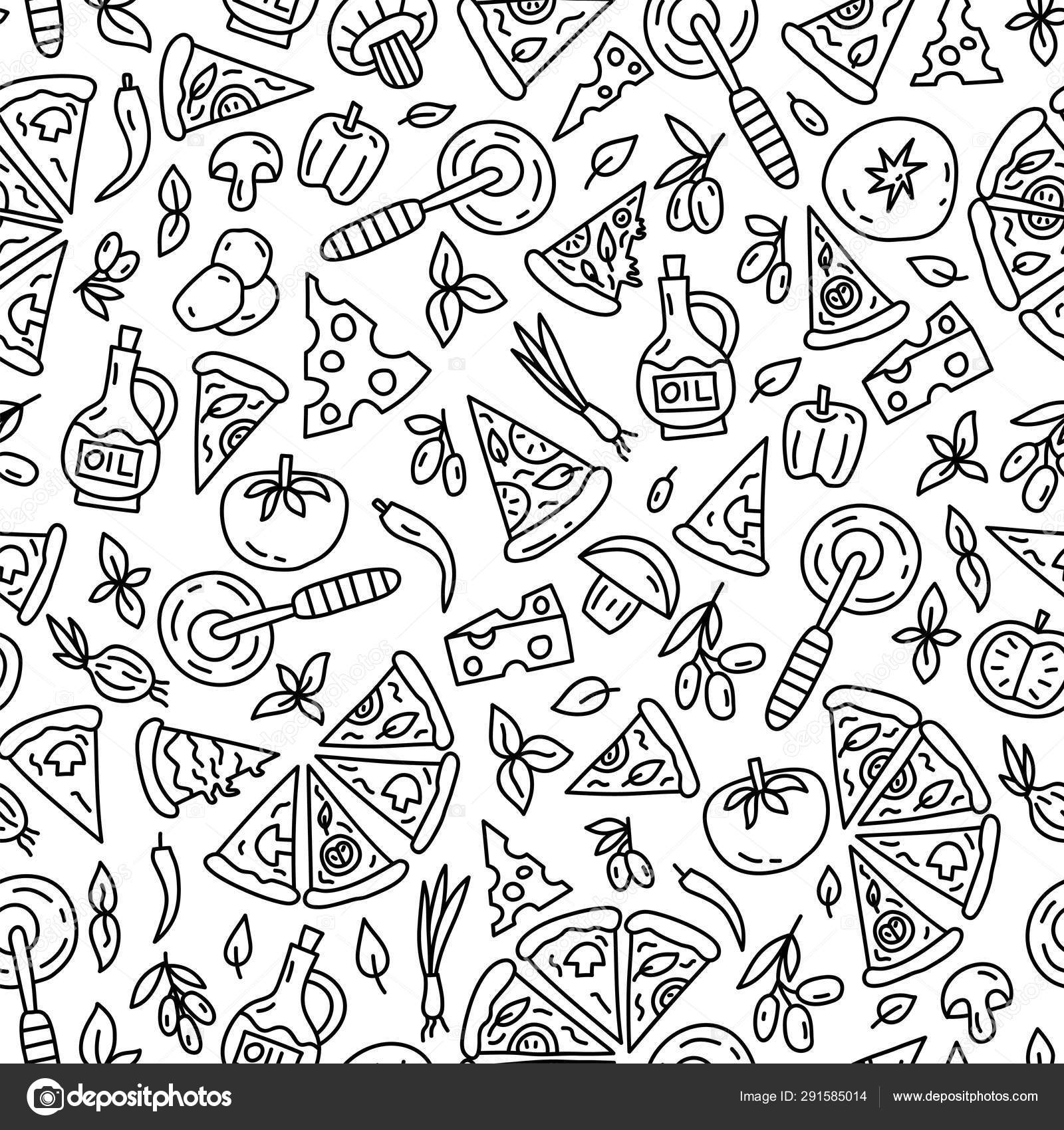 Pizza Pattern Vector