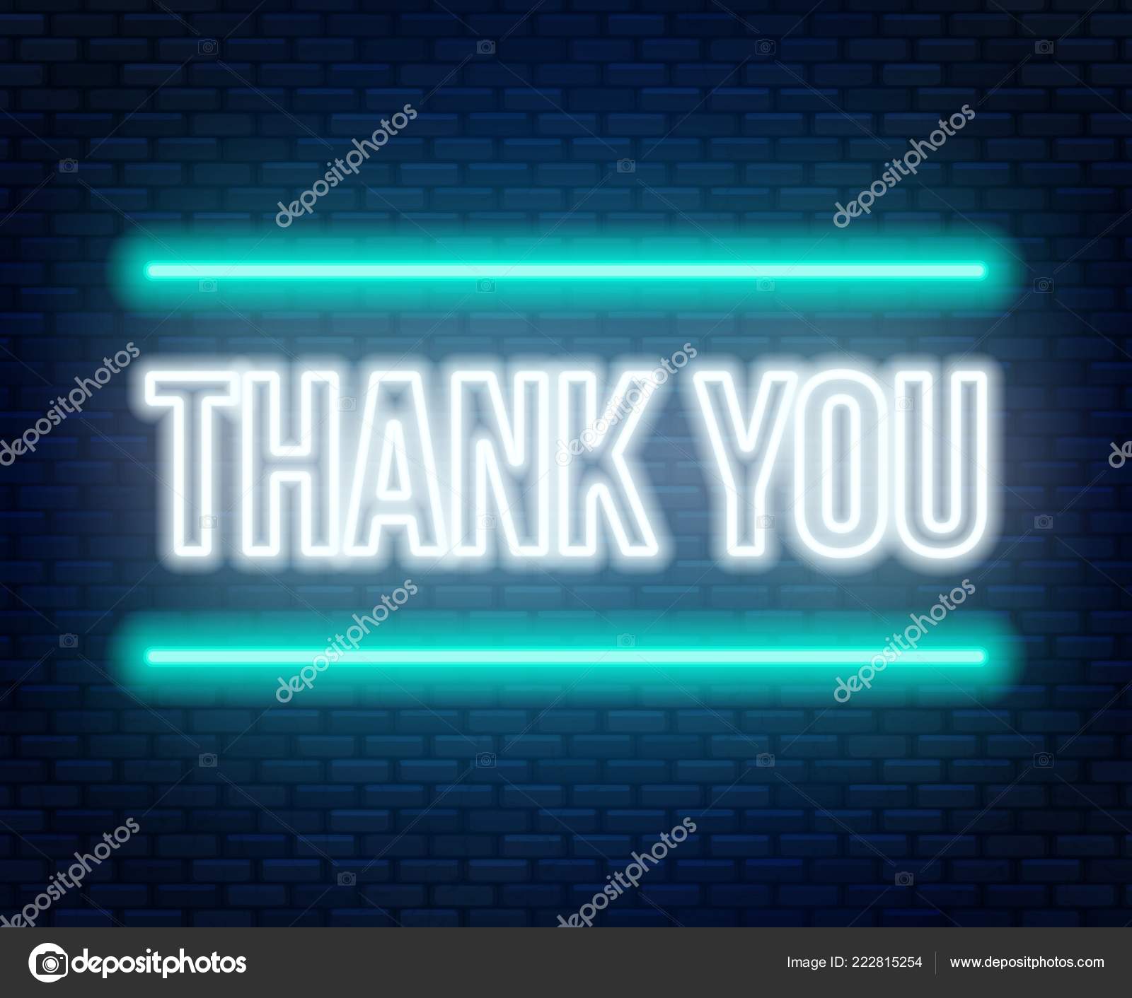 Image vectorielle Néon Lettrage Merci Sur Fond Sombre Illustration ...