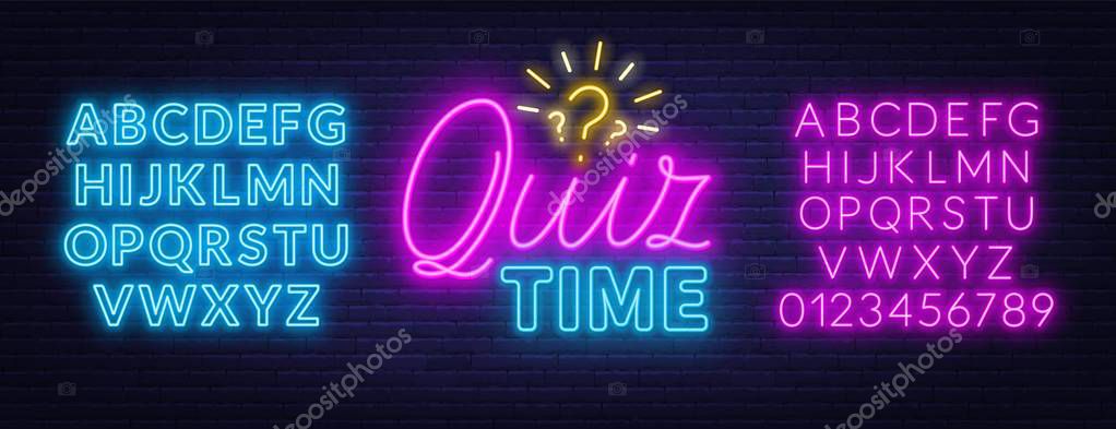 Quiz time neon Vector Art Stock Images | Depositphotos