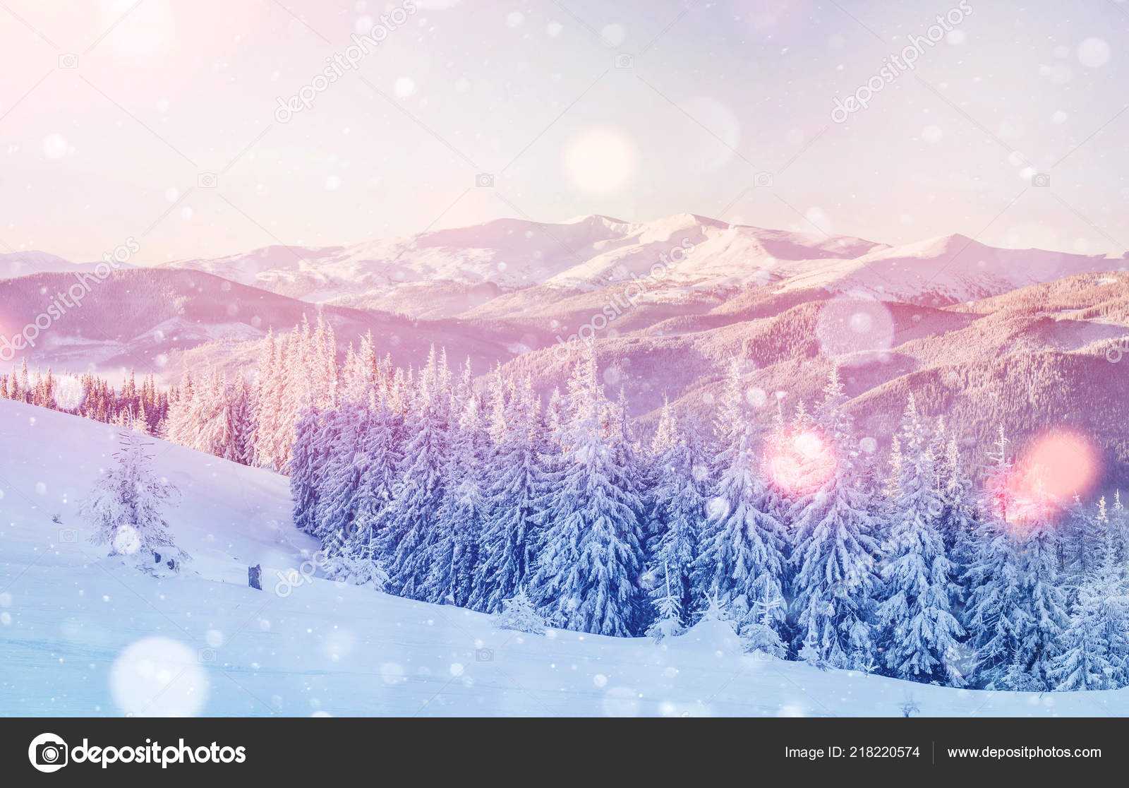 Mysterious Winter Landscape Majestic Mountains Winter Magical Winter ...