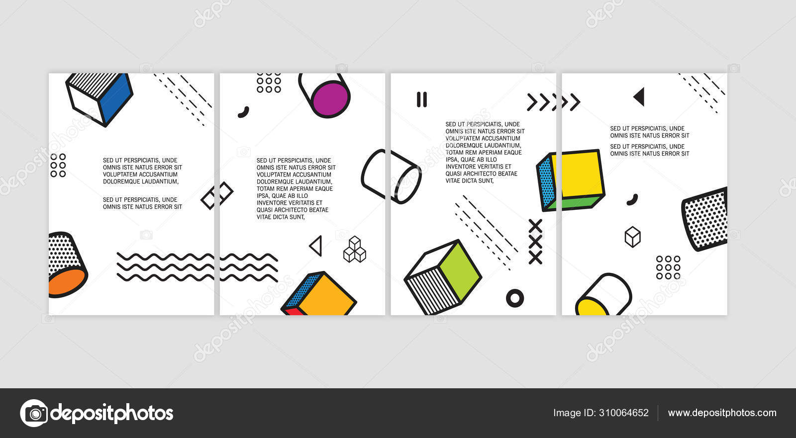 Brochure au format a4. Pop art fond géométrique avec des éléments ...