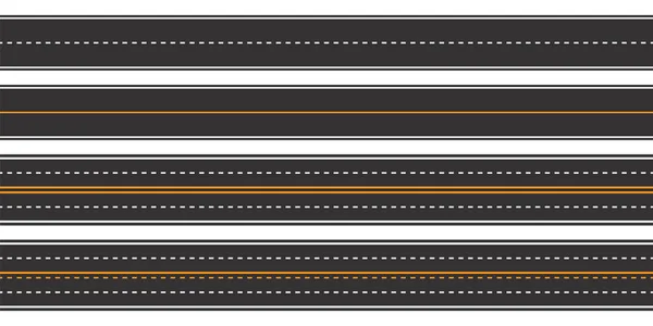 Set of Seamless Road Types. Highway Top View. Vector Stock Vector Image ...
