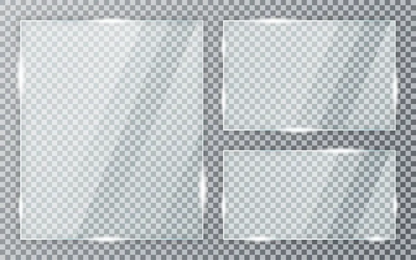Glass plates set on transparent background. Acrylic and glass texture ...