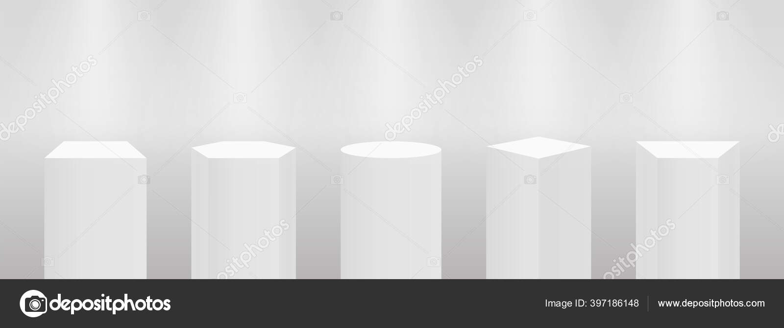 Pedestal Podium Mockup Pillar Shapes Set Empty Stage Pedestal Mockups ...