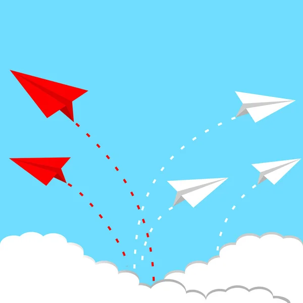 Change direction - business background vector illustration. Airplane ...