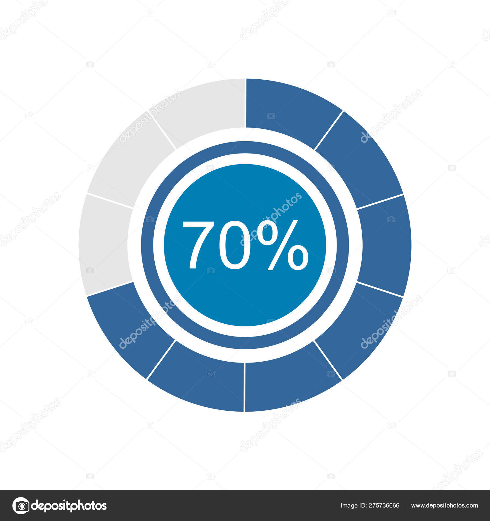 Blue Pie Graph Chart Percentage Vector Graphic Illustration Flat Design ...