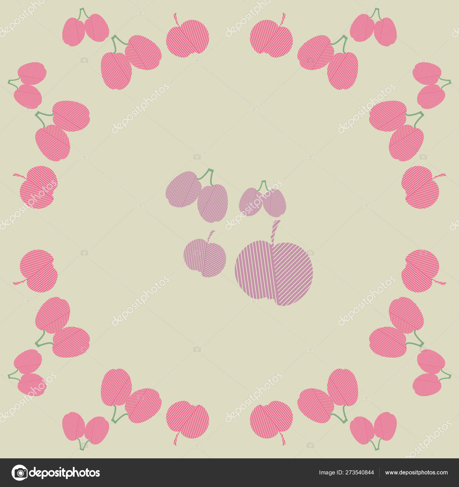 Cute Simple Background Apples Fruits Stock Vector by ©kuklaluda 273540844