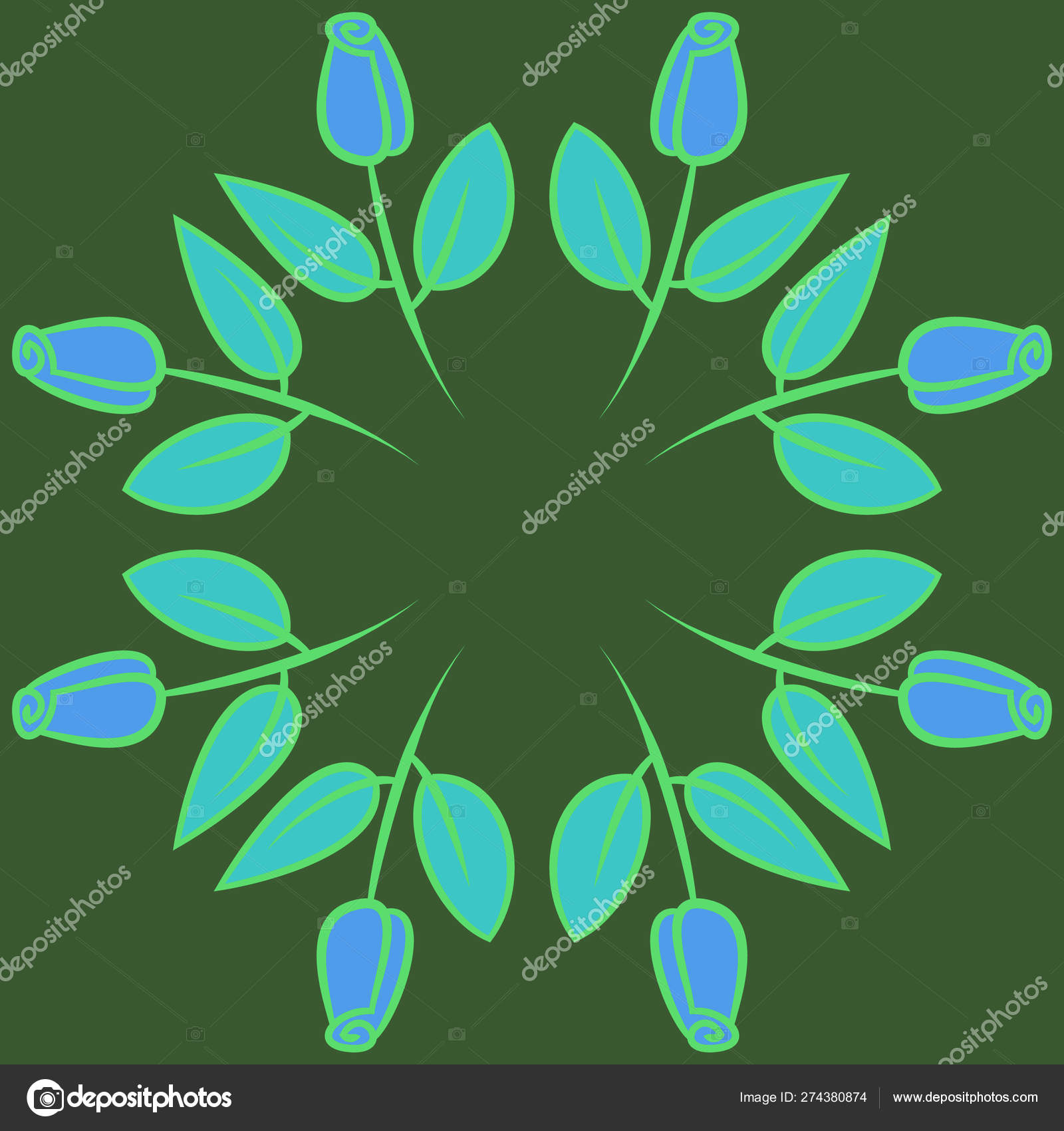 Circle Seamless Pattern Roses Vector Illustration Stock Vector by ...