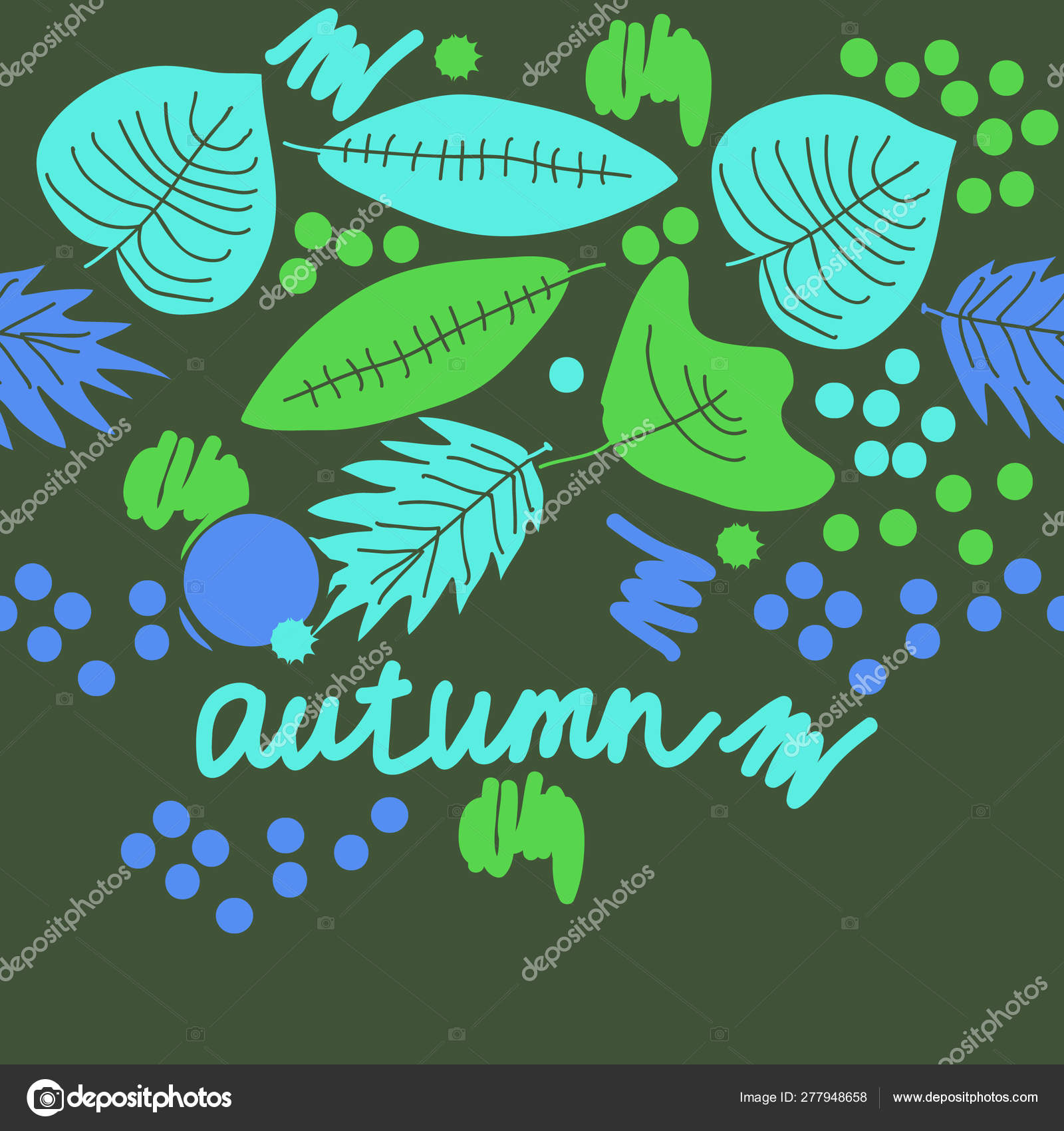 Colored Autumnal Leaves Word Autumn Background Stock Vector by ...
