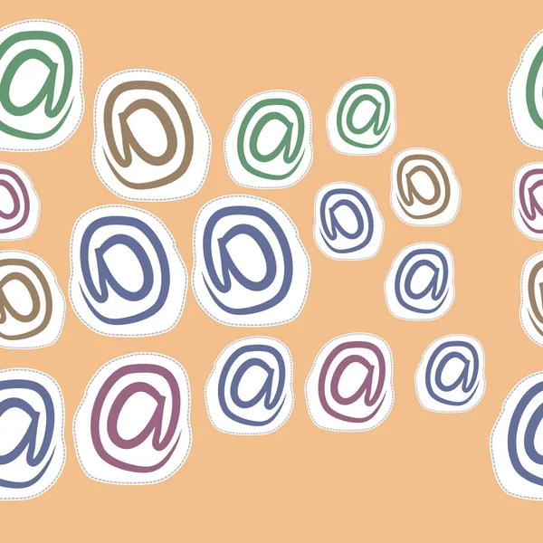 Mail Signs Pattern Stylized Doodles Dashed Lines Tags Stock Vector by ...